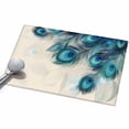 Abstract Animal Art Peacock Feather Rectangle Rug 2'x3' Watercolor Blue ...