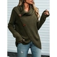 Cupshe Knitwear Sweater for Women Button Front Turtleneck Wrap Long ...