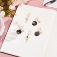 5Pcs Metal Paper Clips with Alloy Pendants Flat Round Moon Black 53 ...