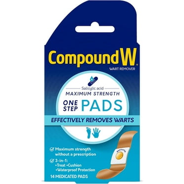 Compound W Maximum Strength One Step Invisible Wart Remover Strips, 14 ...