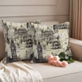 Brown Architecture Outdoor Waterproof Pillow Covers, Abstract City ...