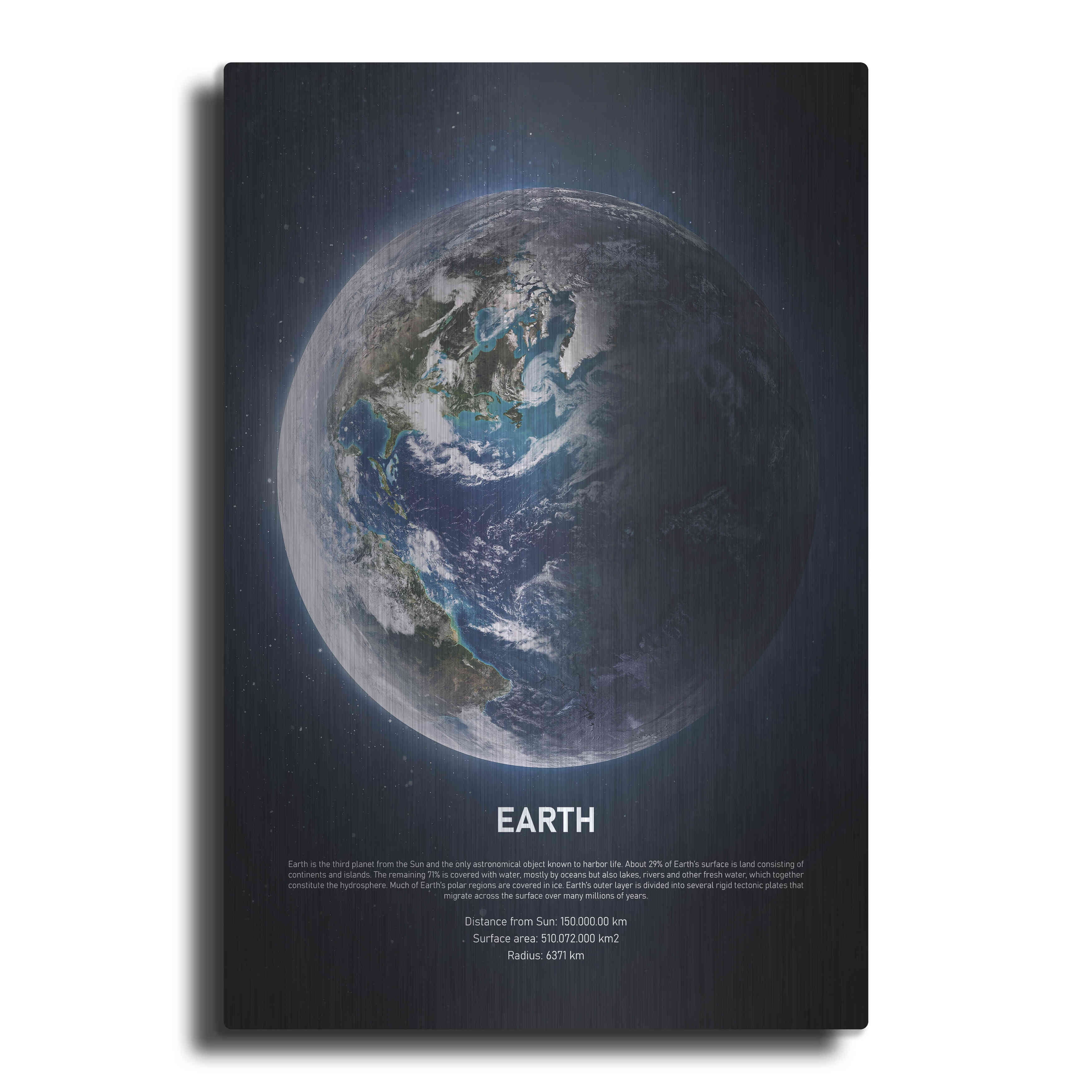 Luxe Metal Art 'Earth' by Design Fabrikken, Metal Wall Art, 24"x36 ...