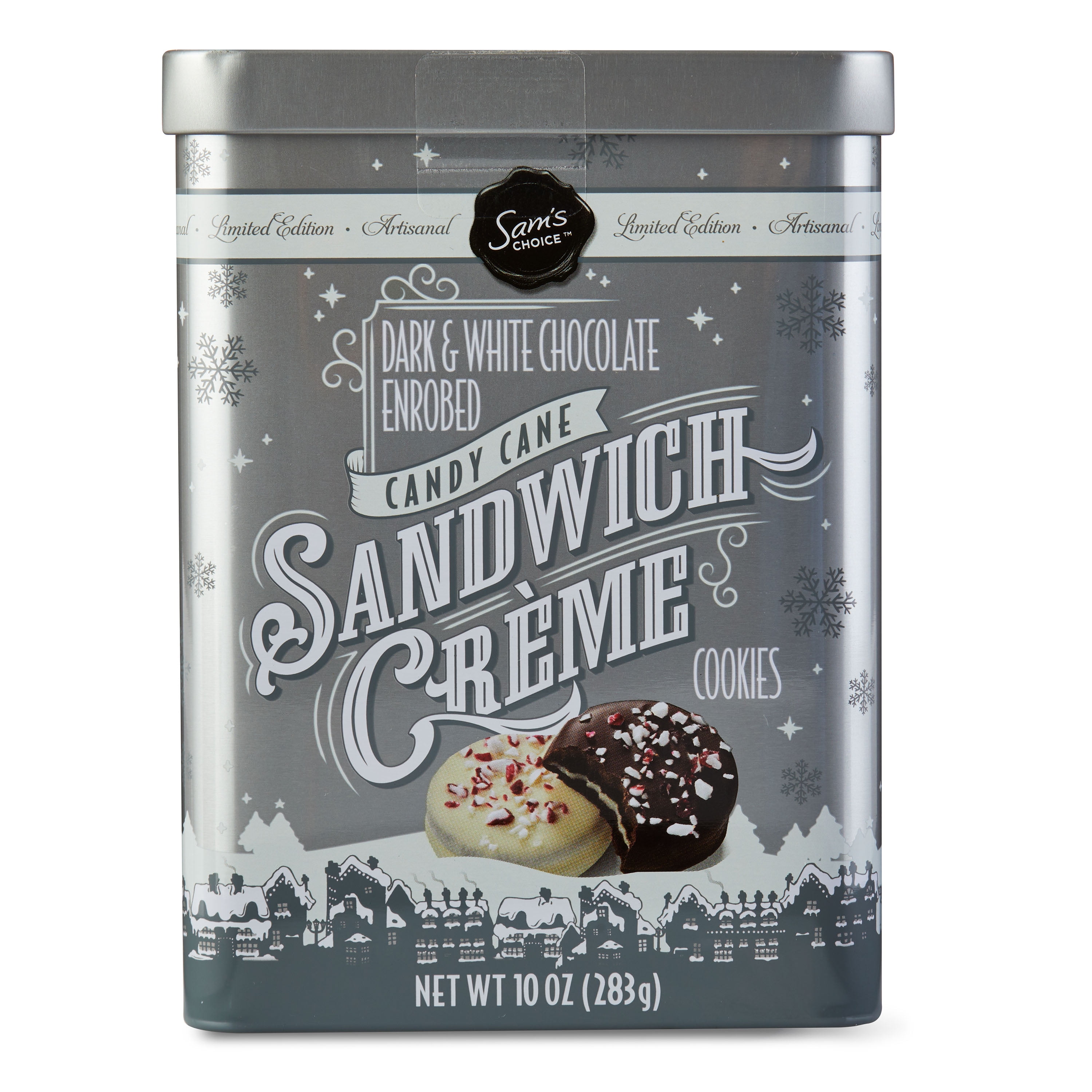 Sam's Choice Candy Cane Sandwich Creme Cookies, 10 oz, Dark & White ...