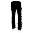 Men Stacked Jeans Distressed Destroyed Straight Denim Pants Fitted ...