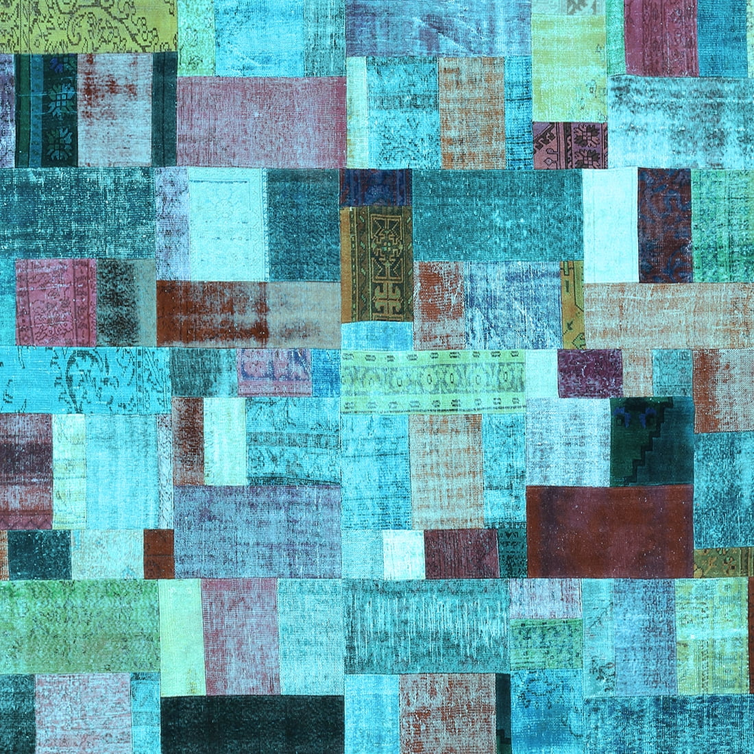 Ahgly Company Indoor Square Patchwork Light Blue Transitional Area Rugs ...