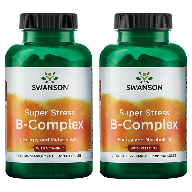 Swanson Super Stress B-Complex with Vitamin C 100 Caps 2 Pack - Walmart.com