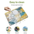 Blue Yellow Abstract Oil Painting Doormat Non Slip Diatomaceous Earth ...