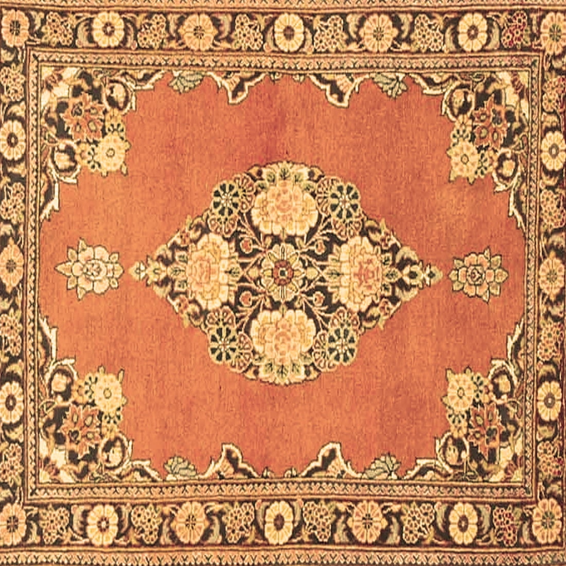 Ahgly Company Indoor Square Persian Brown Traditional Area Rugs, 4 ...