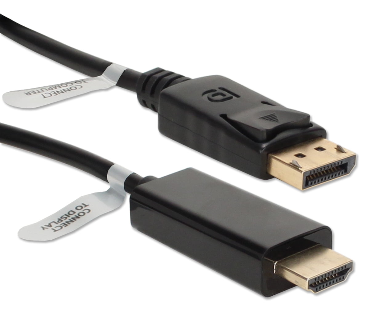 QVS 10ft DisplayPort to HDMI 4K Digital A/V Cable - Walmart.com ...