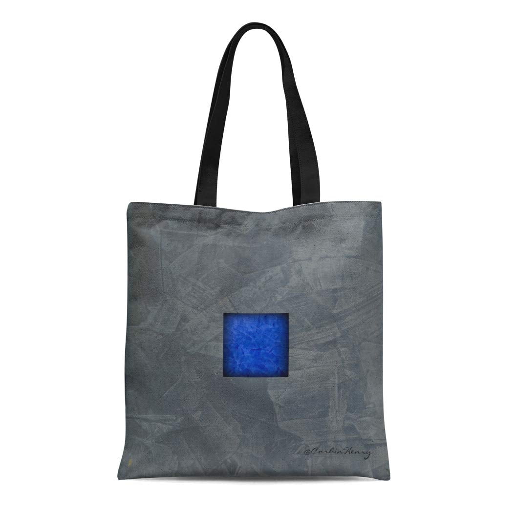 ASHLEIGH Canvas Tote Bag Minimalism Gray Dark Blue Modern Corbin Henry ...