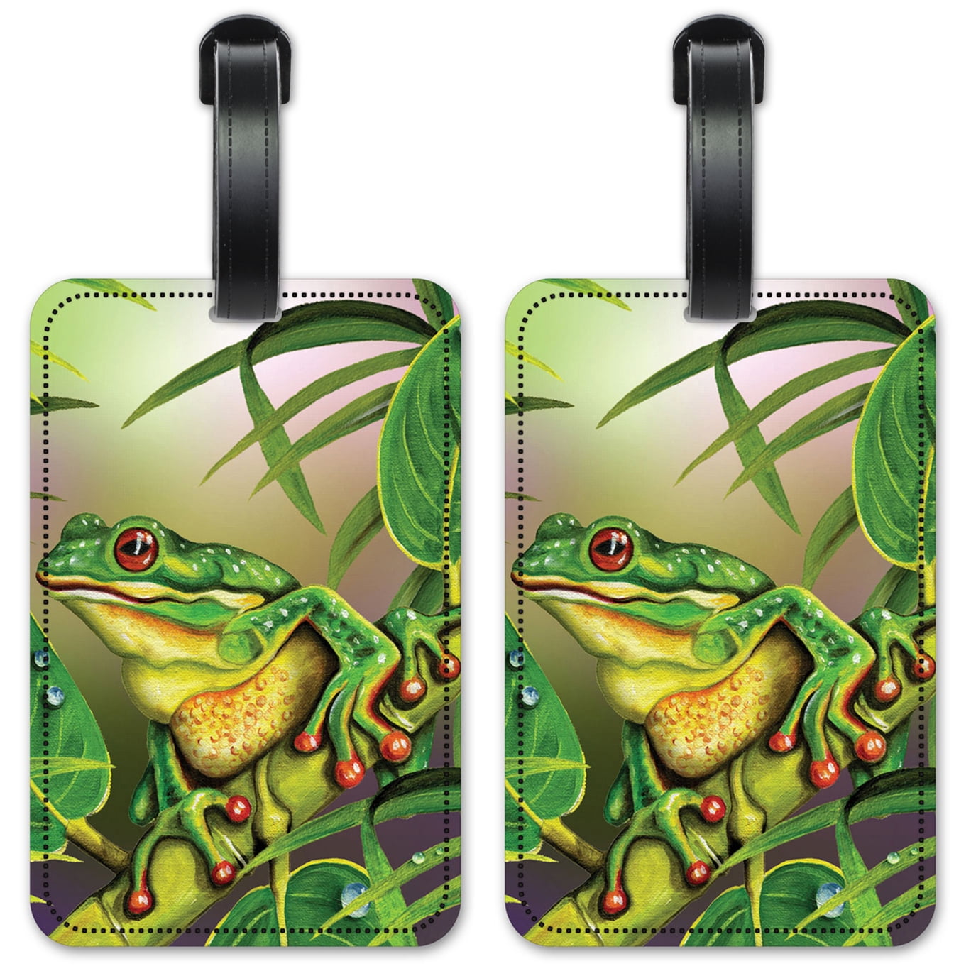 Red Eyed Frog - Luggage ID Tags / Suitcase Identification Cards - Set ...