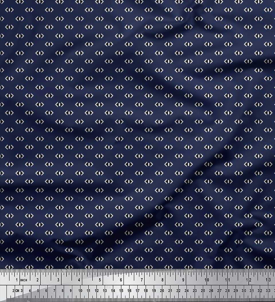 Soimoi Satin Silk Fabric Two Sided Arrow Shirting Print Fabric by The ...