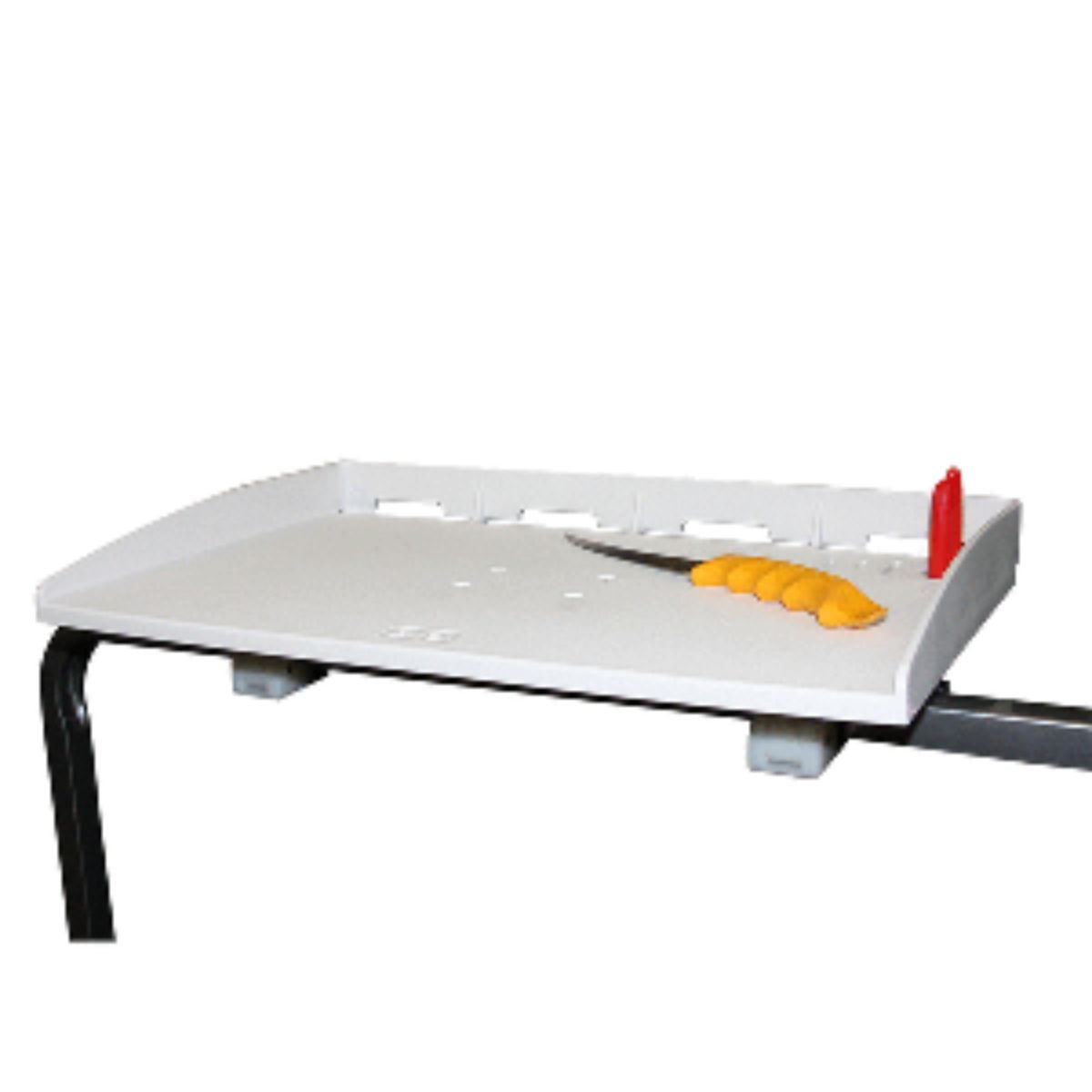 33" White and Black Square Tube Rail Mount Fillet Table - Large ...