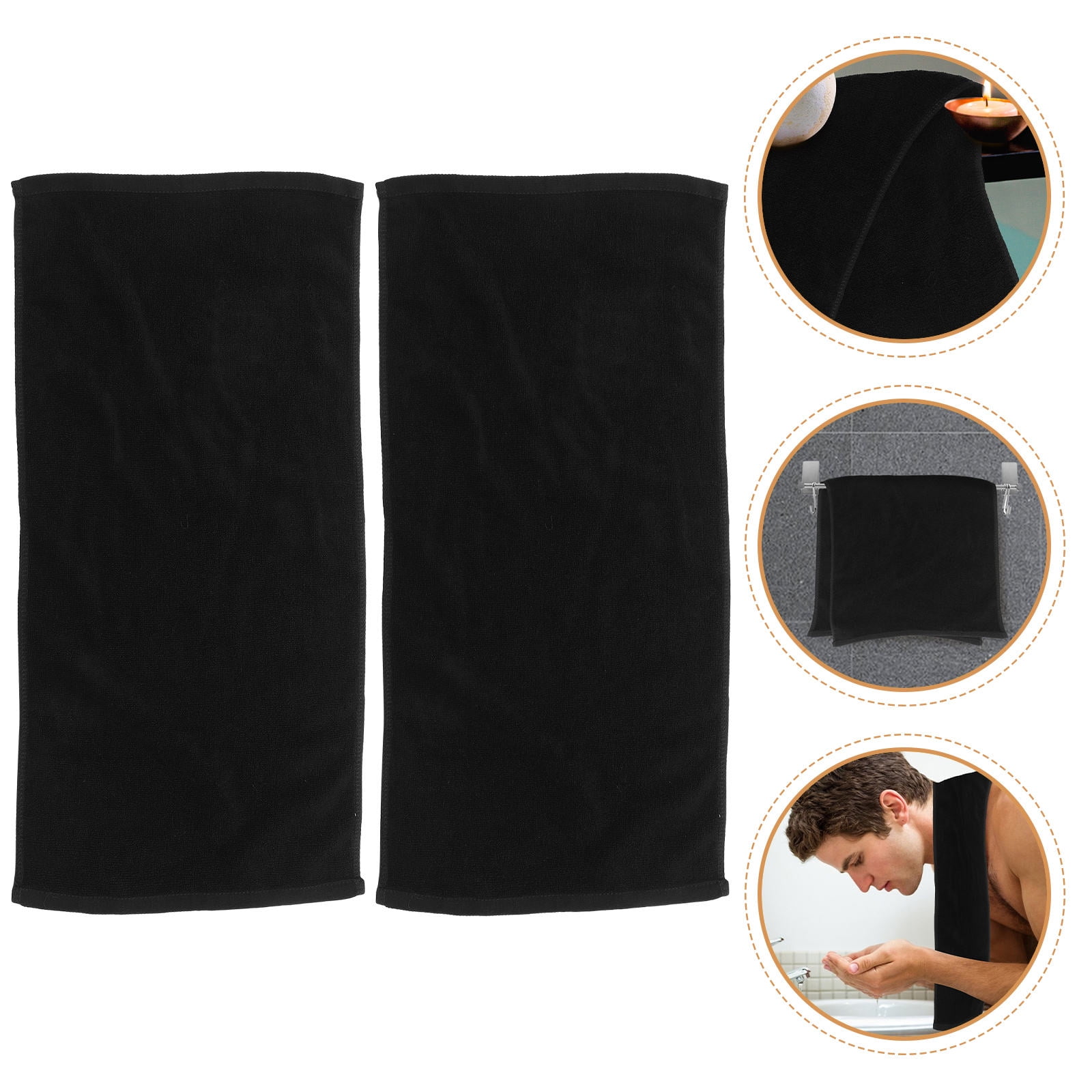 Click here for Kakowely 2pcs Black Cotton Household Towels Bathro... prices