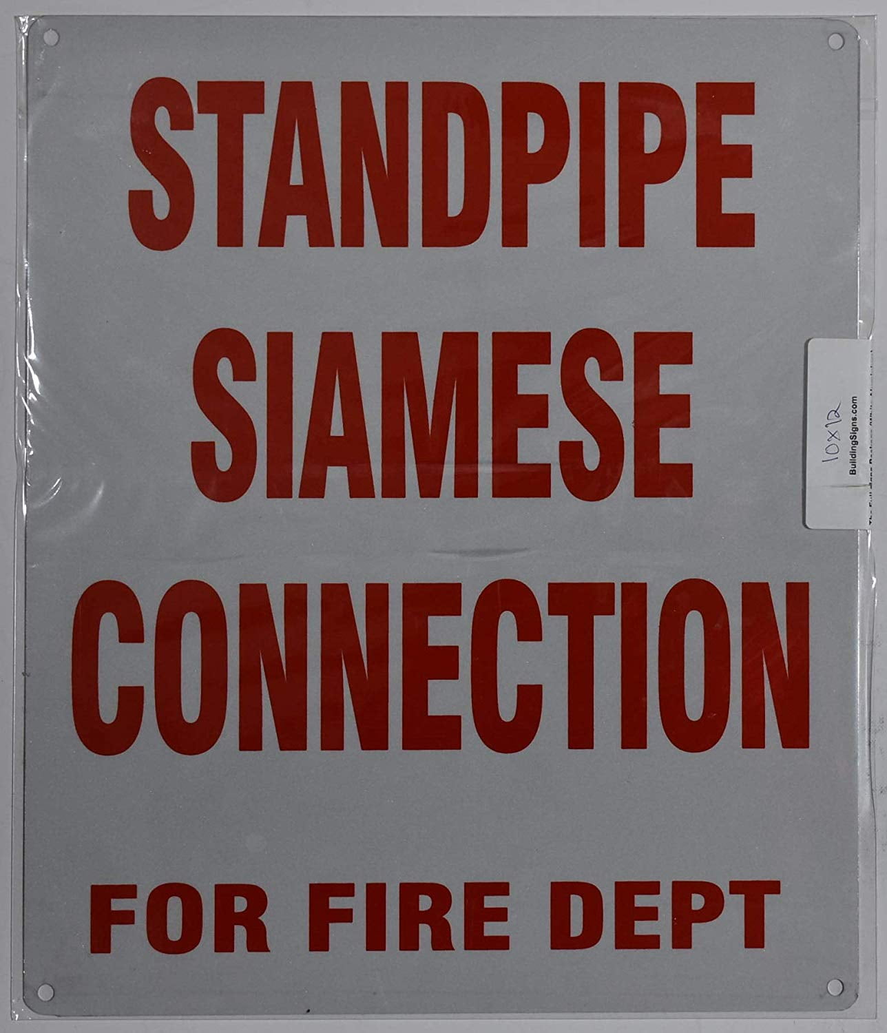 Standpipe Siamese Connection for FIRE DEPT Sign (White, Reflective ...