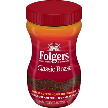 Folgers Classic Roast Large 16 oz Instant Coffee Crystals - Regular Flavor - Walmart.com