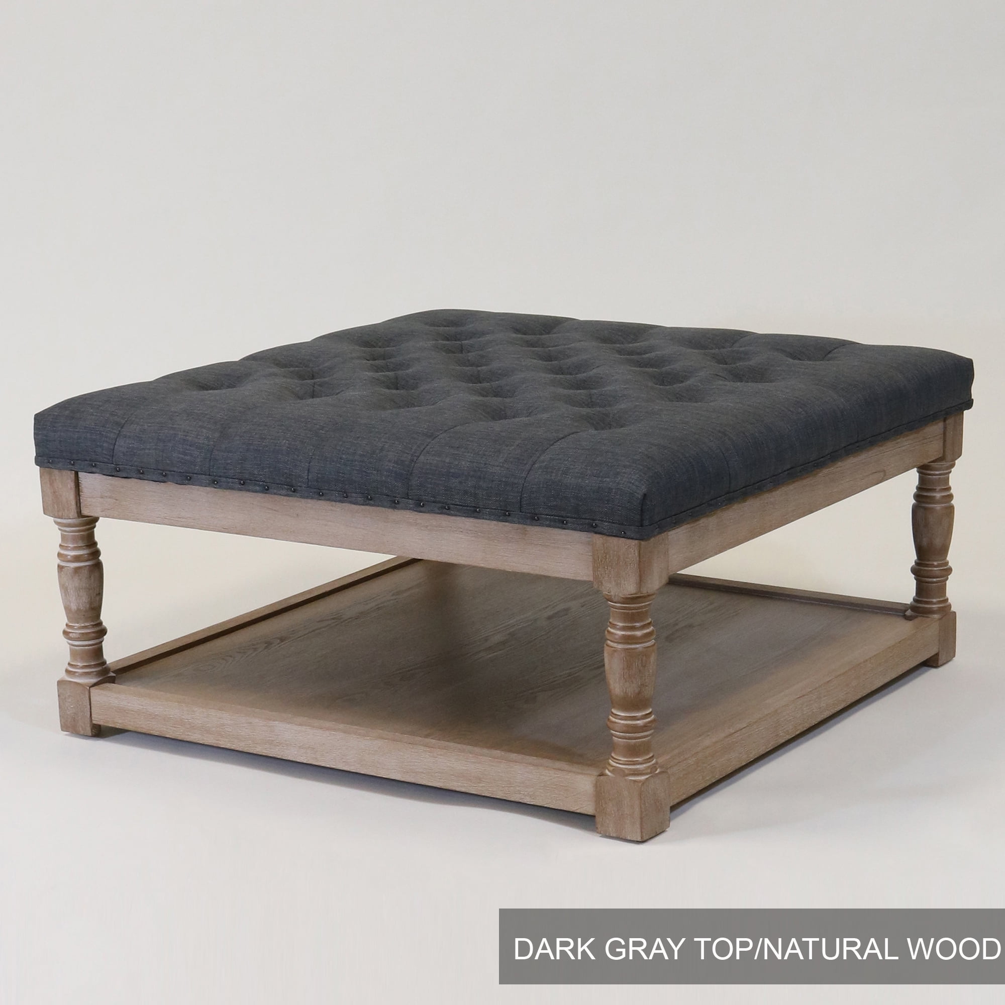 Cairona Tufted Textile 34 inch Shelved Ottoman Optional Colors