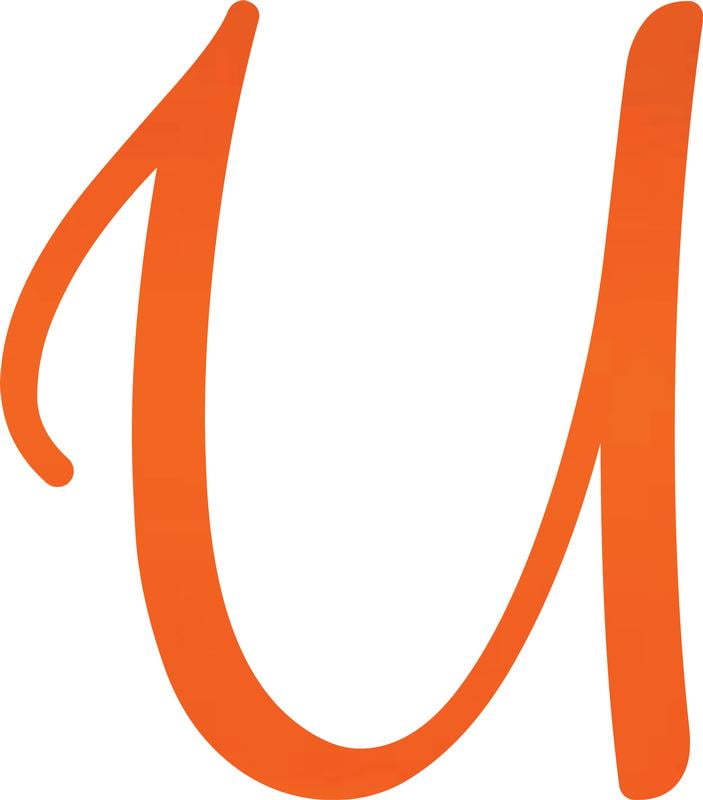 Acrylic Sign Letters,Wedding U Script, 2'' Tall Fluorescent Orange ...