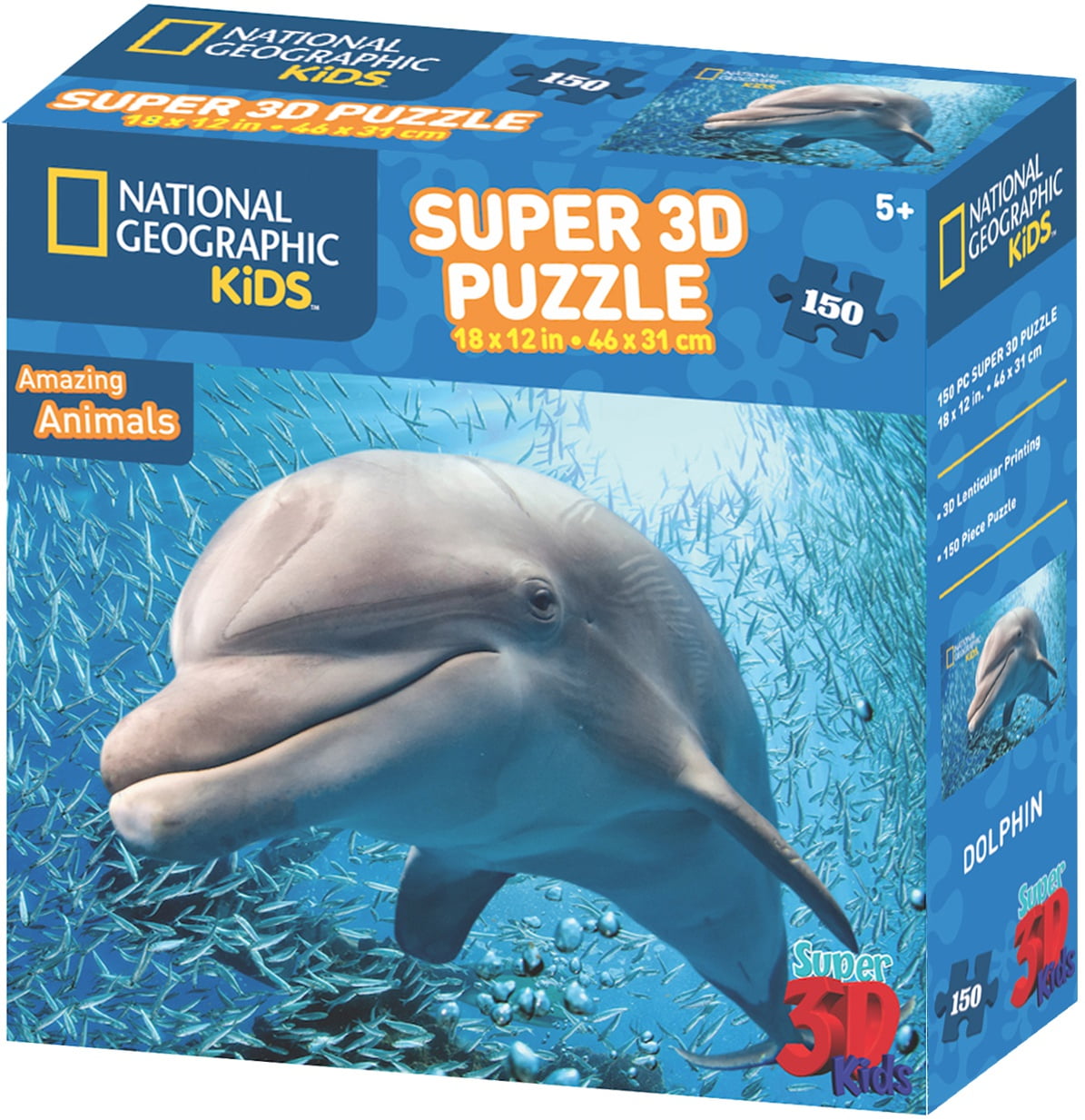 3D Jigsaw Puzzle National Geographic 150 Pieces 18"X12"-Dolphin ...