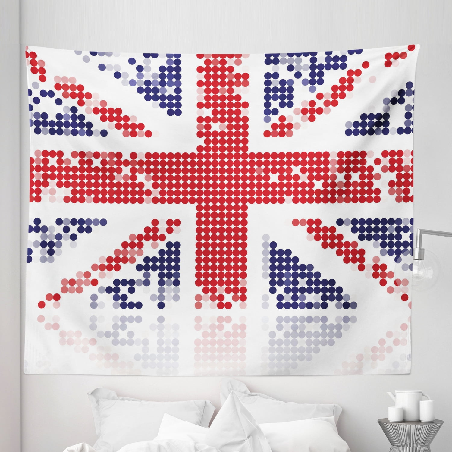 British Tapestry, Grunge United Kingdom Flag with Dot Circle Effects ...