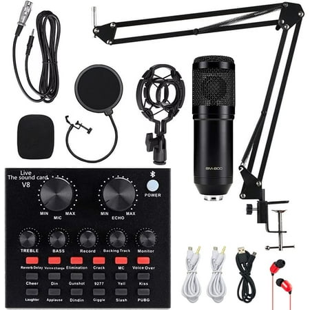Condenser Microphone Bundle, BM-800 Mic Kit with Live Sound Card ...
