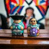 Set of 2 Mexican Handmade Salt and Pepper Shakers | Hand Painted ...
