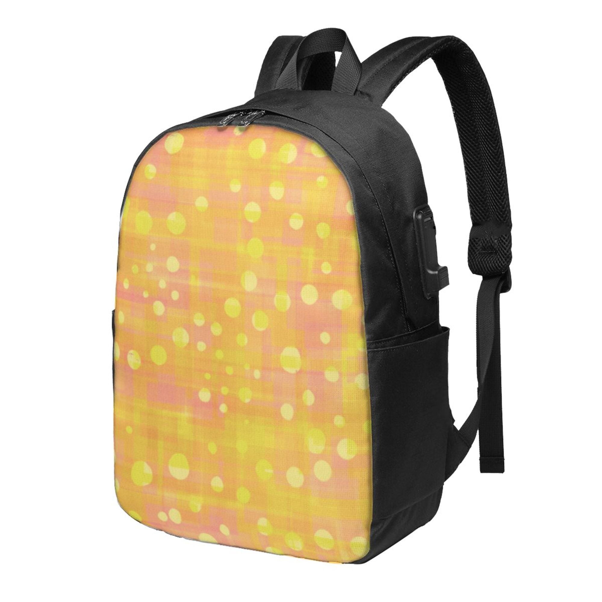 YFYANG 17" Laptop Backpack, Yellow Geometric Circles Fashion Travel ...