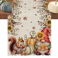 Autumn Gnome Squirrel Pumpkin Table Runner 13x36in Non-Slip Cotton ...