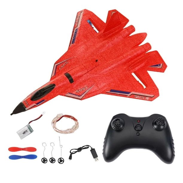 2,4G 2CH RC Radio Control de ala fija SU-57 planeador impermeable luz ...