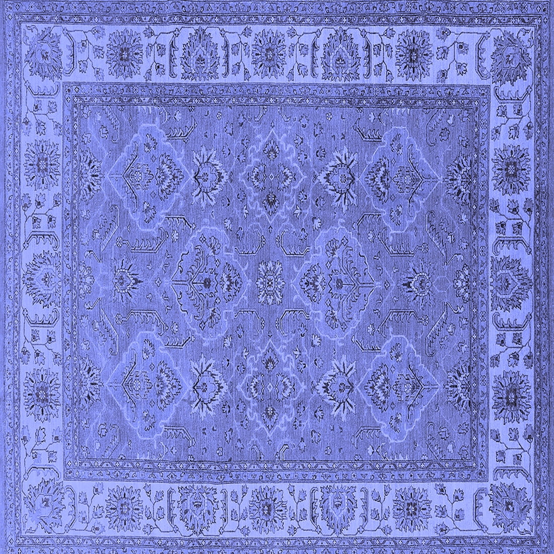 Ahgly Company Indoor Square Oriental Blue Traditional Area Rugs, 5 ...
