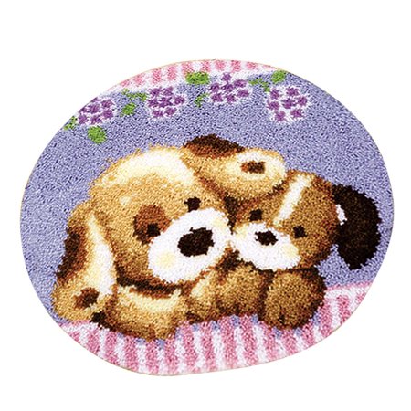 Cartoon Dogs Latch Hook Kit Large size for Kids Children Christmas Gift ...