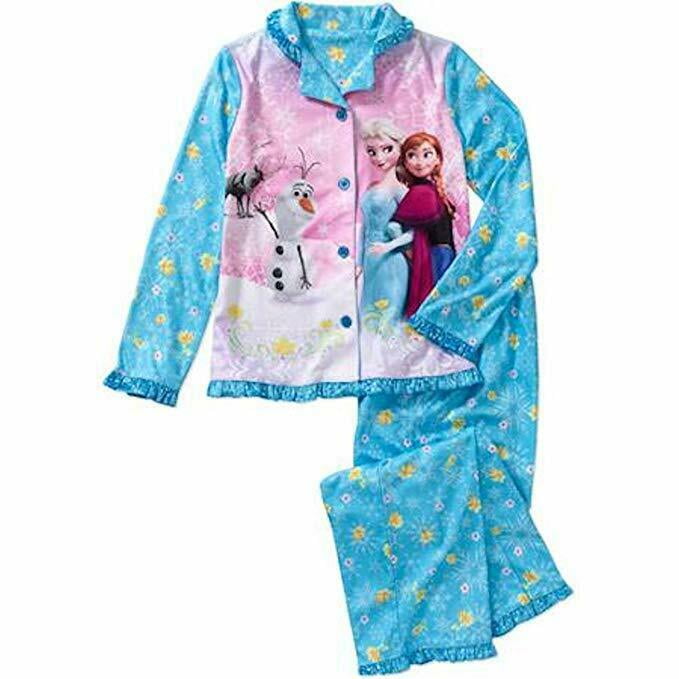Disney Frozen Anna Elsa Girl 2 PC Long Sleeve Pajama Set Size 10/12 ...