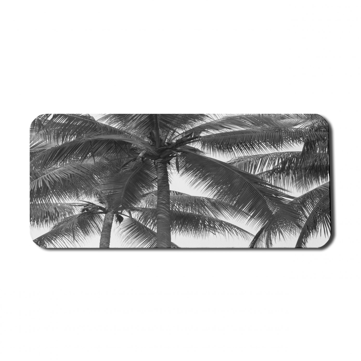 Palm Tree Computer Mouse Pad, Palm Tree Silhouette Exotic Plant on Dark ...
