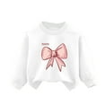 Frnrwgo Kids Girls Sweatshirts Bow Graphic Print Crew Neck Casual Tie ...