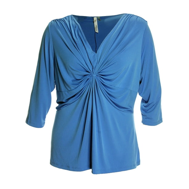 NY Collection - NY Collection Women's Plus 3/4 Sleeve Gathered Front V ... NY Collection - NY Collection Women's Plus 3/4 Sleeve Gathered Front V ...