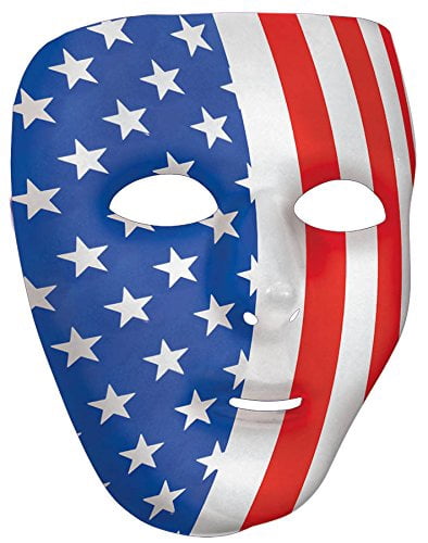 Mask Full Face Red White Blue - Walmart.com
