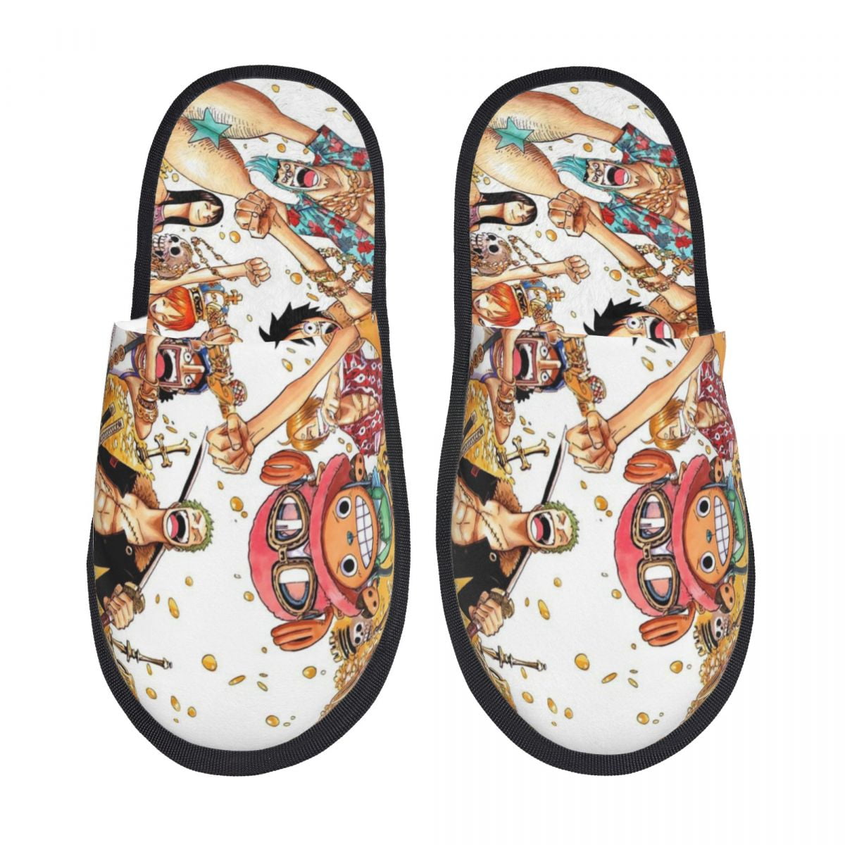 Buy One Piece Straw Hat Pirate Members Mens Clog Furry Slippers Indoor ...