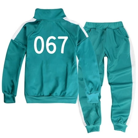 Squid Game 067 Costume Kids Tracksuit Set Jacket Top Pants Outfit ...