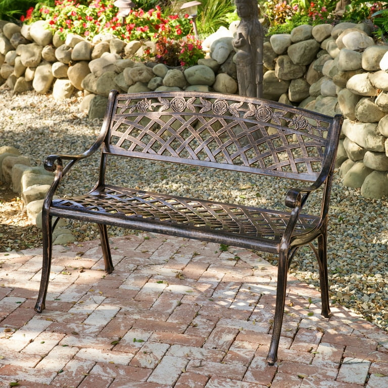 Cast aluminum bench store