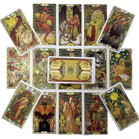 Unique Golden Vintage Art 78 Tarot Deck Cards Oracle Occult Ritual Game ...