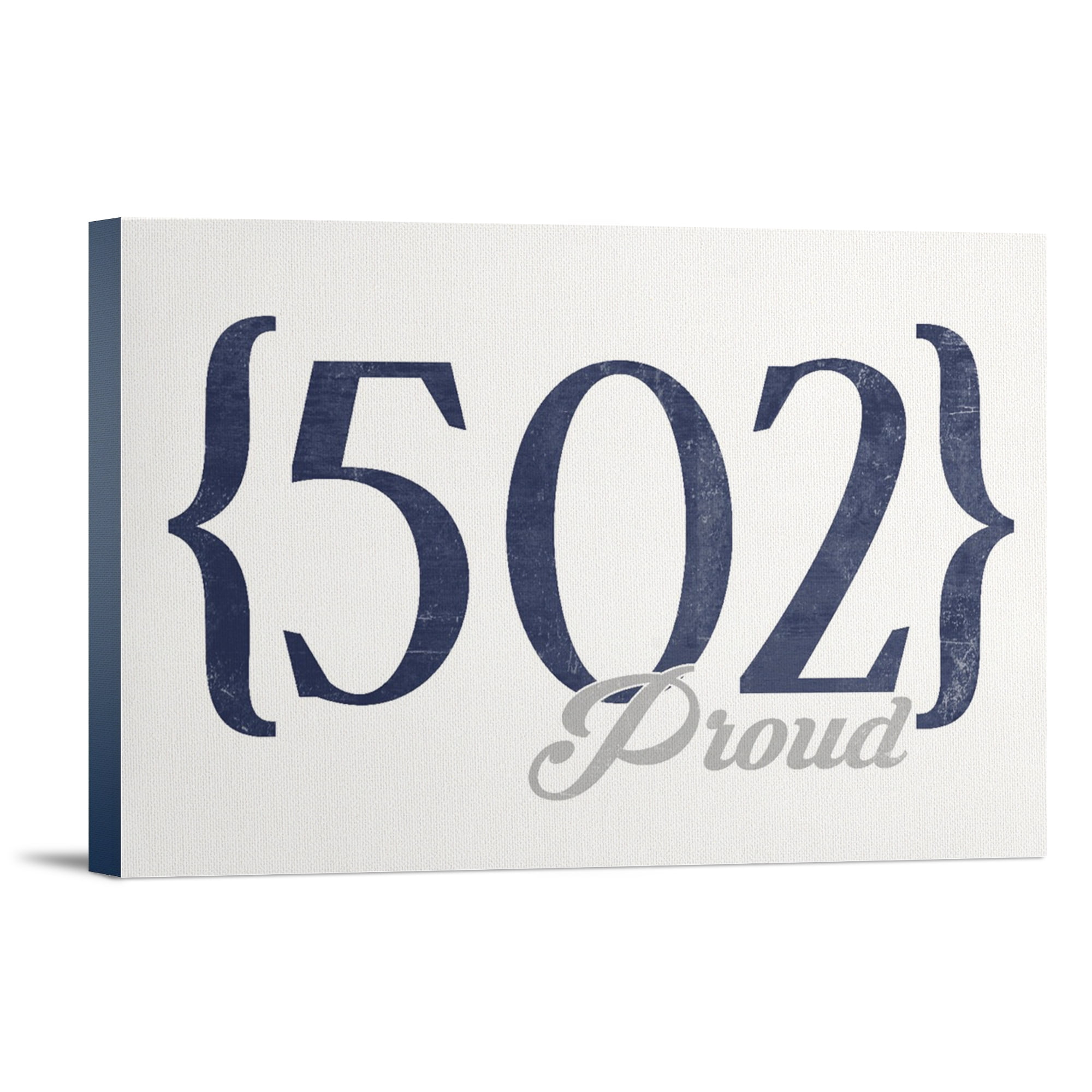 Louisville, Kentucky, 502 Area Code (Blue), (12x18 Wrapped Canvas, Wall ...