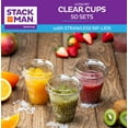 Stack Man 16 oz Transparent Disposable Drink Cups with Dome Sip-Lids ...