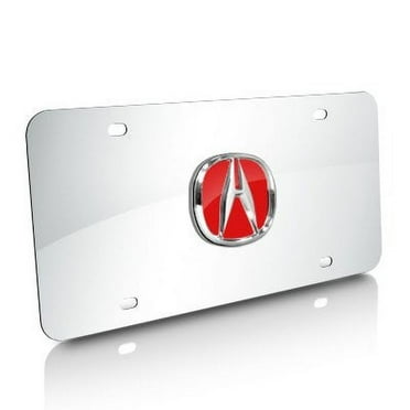 Acura TL 2013 - 2016 Logo Engraved Chrome Plated Two Hole Metal License ...