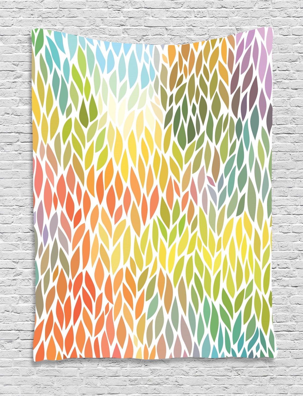 Leaves Tapestry, Funky Floral Pattern in the Colors of All Seasons ...