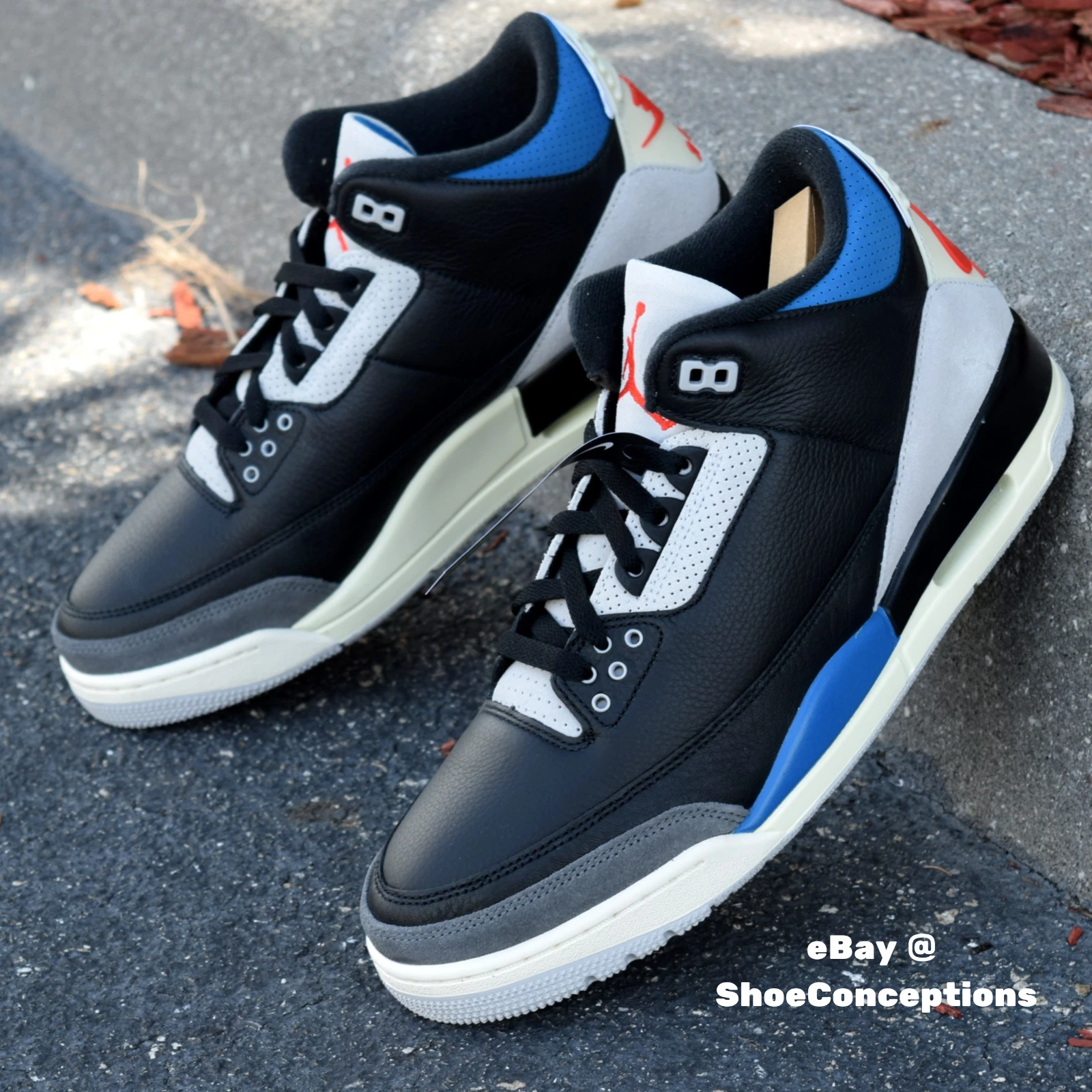 N I-K-E A i r-Jor-dan 3 Retro OG Shoes Black Chile Red Gray IB8967-004 ...