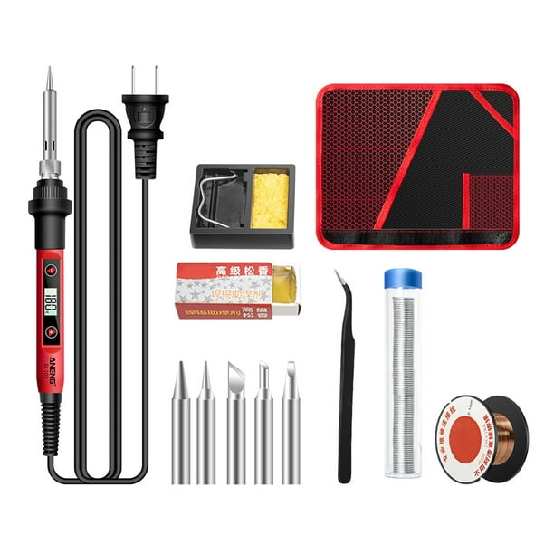 ANENG 12pcs Soldering Iron Kit Mini Electric Soldering Irons with LCD Digital Display ...