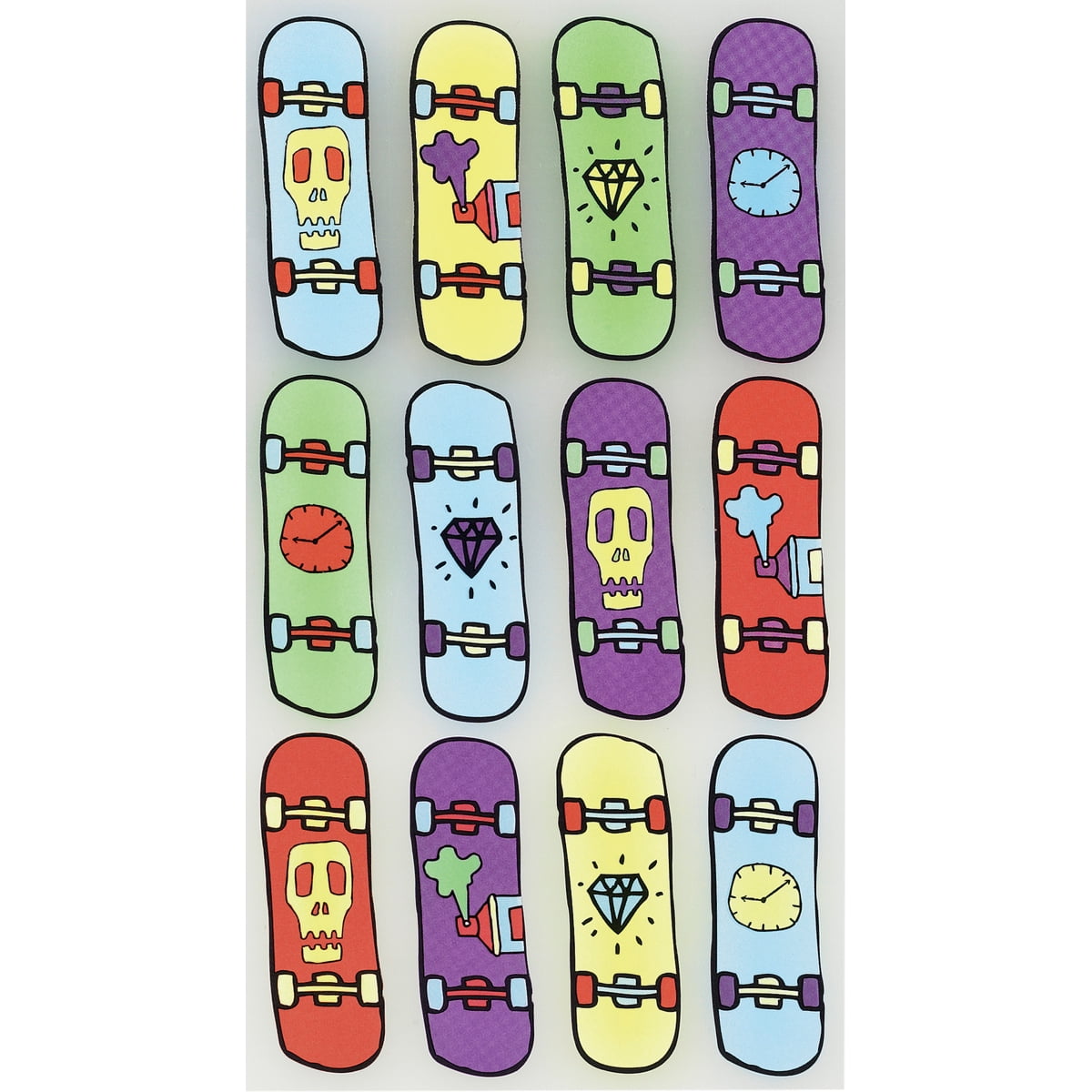 Sticko Classic Stickers-Cool Skateboards - Walmart.com - Walmart.com