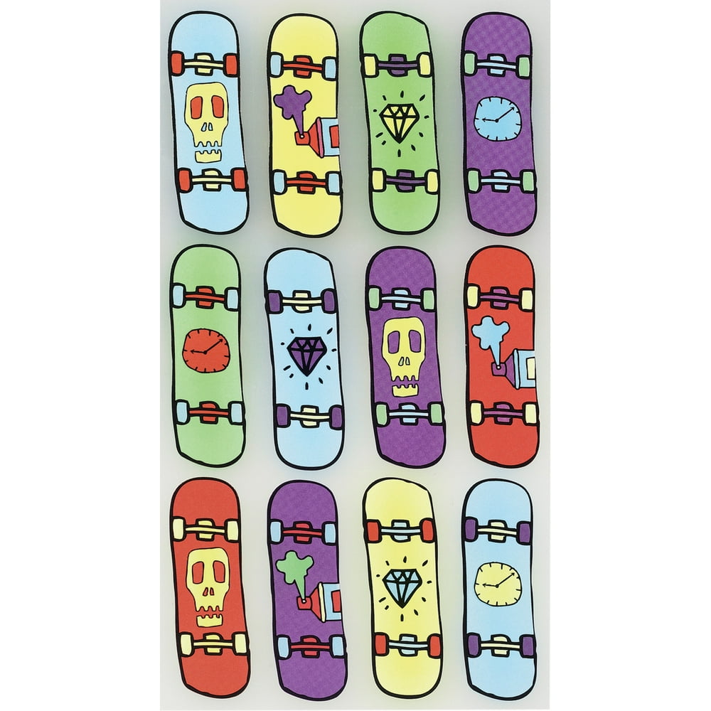 Sticko Classic Stickers-Cool Skateboards - Walmart.com - Walmart.com