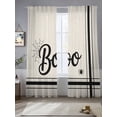 BOO Halloween Semi Sheer Curtains 108 Inch Length 2 Panels Set, Striped ...
