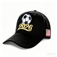 2026 Football Sports Flat Cap, Adjustable Baseball Cap with Soccer ...